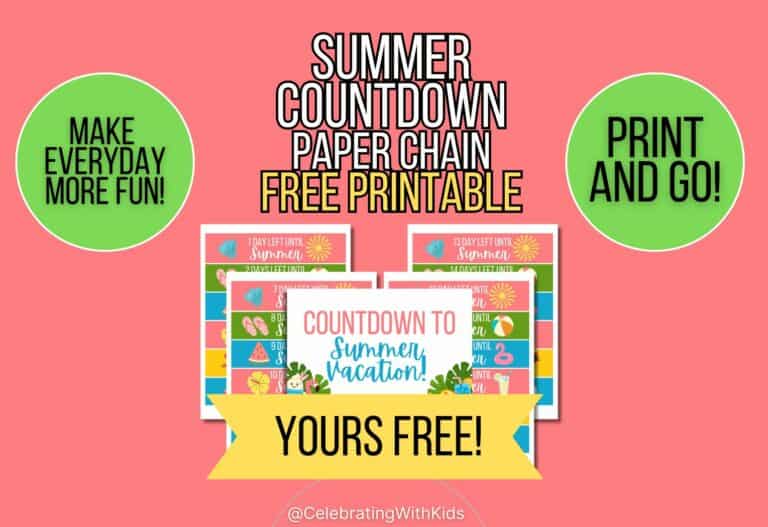 Summer Vacation Countdown Paper Chain – Free Printable! - Celebrating ...